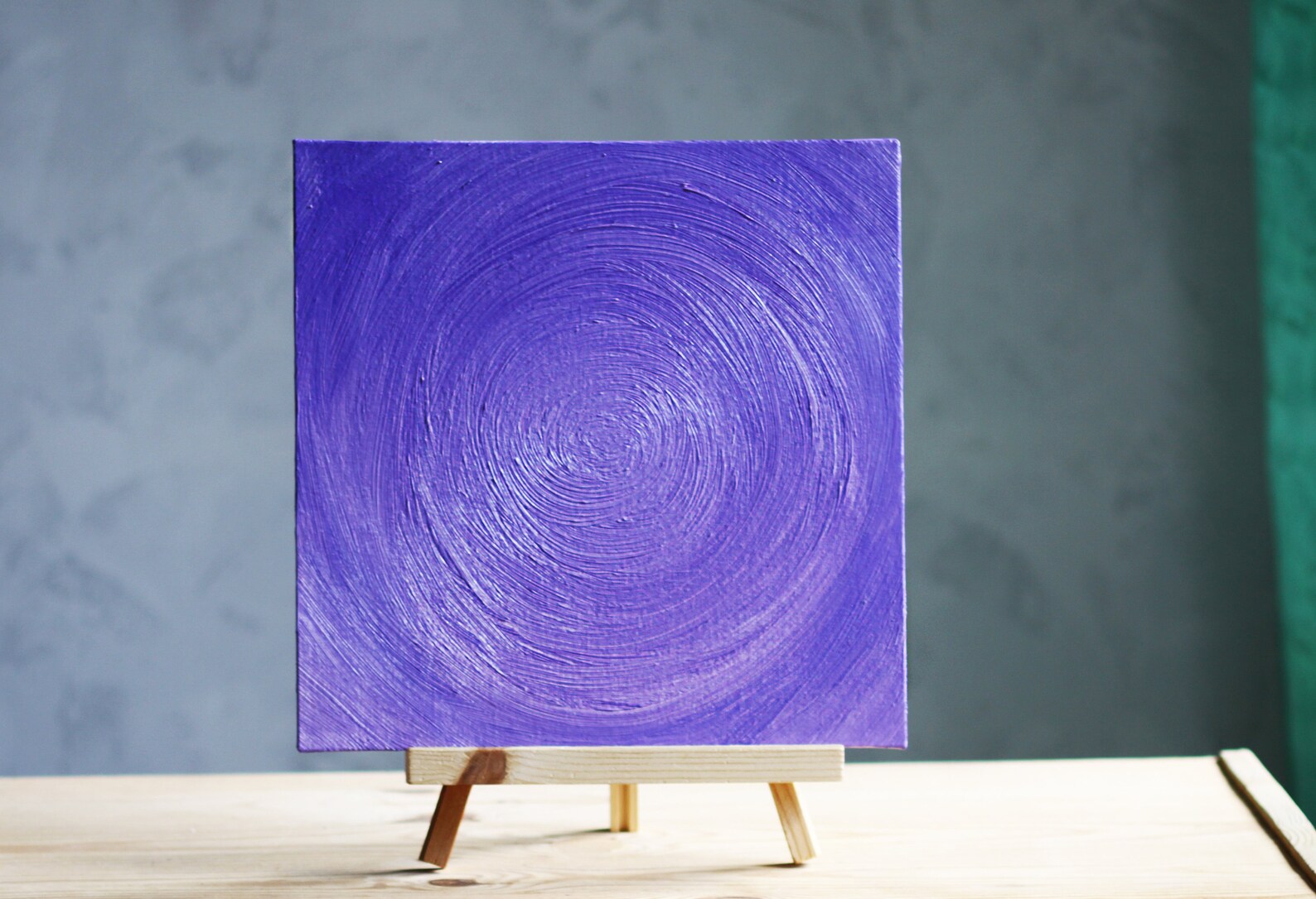 Cosmos Wall Art, Abstract Oil Painting, 9x9 Inches, Purple Painting ...