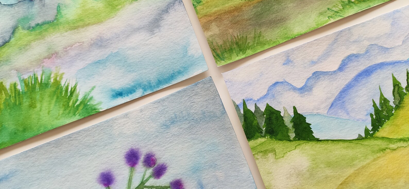 Watercolor Cards Set Set of Postcards Nature Painting - Etsy