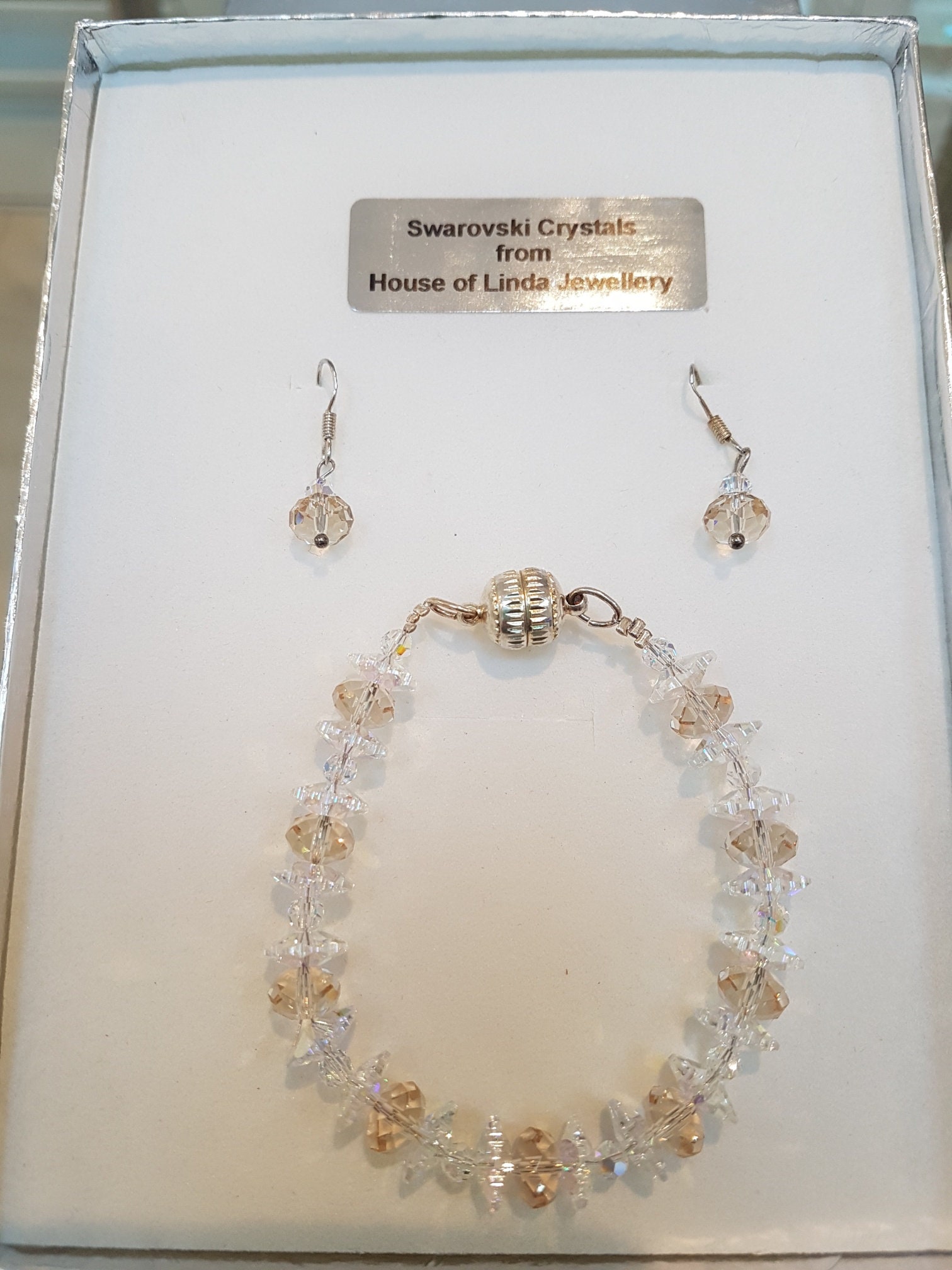Swarovski Crystal Necklace With Matching Bracelet & Earrings - Etsy