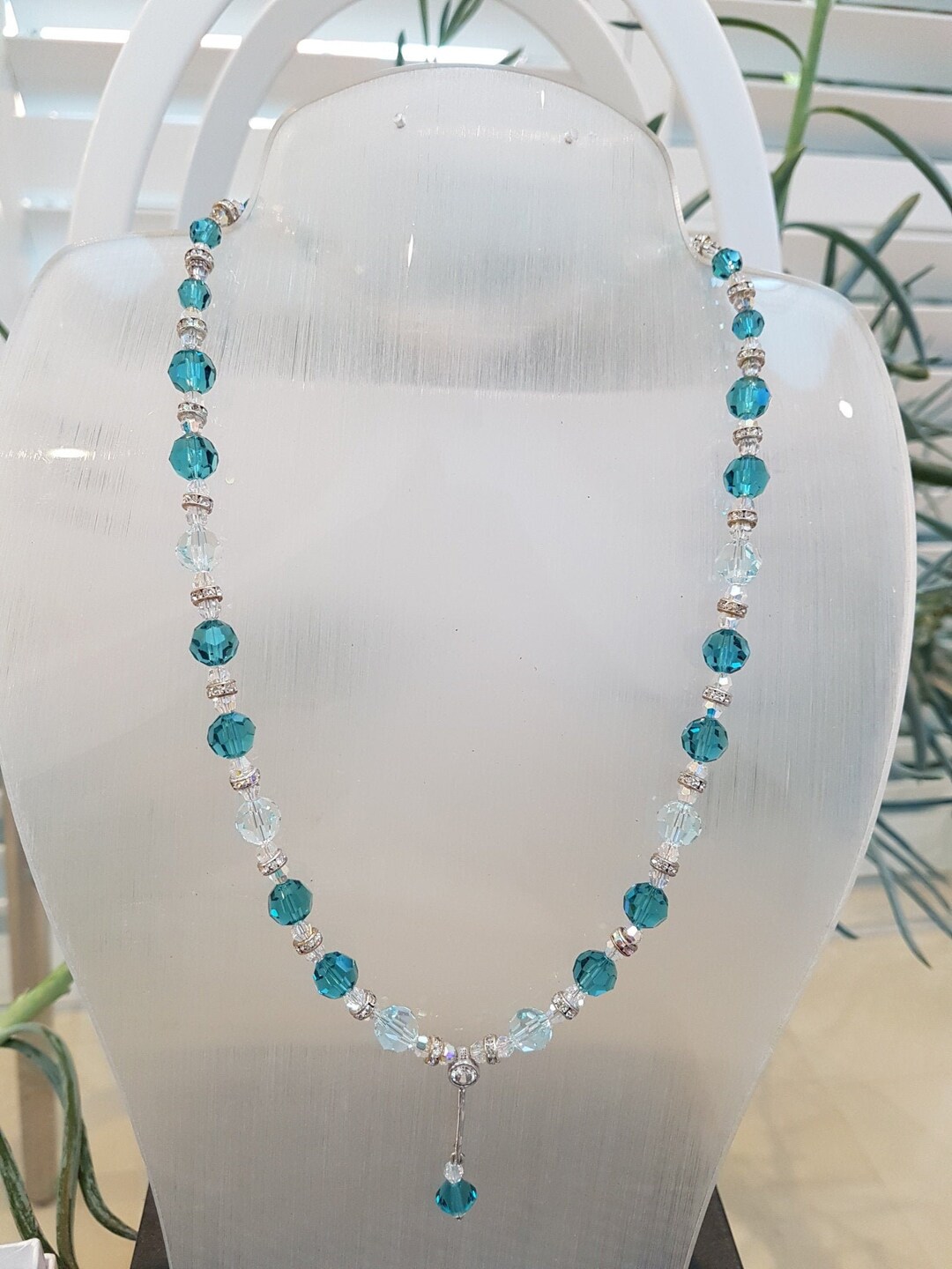 Swarovski Crystal Necklace With Matching Drop Earrings - Etsy