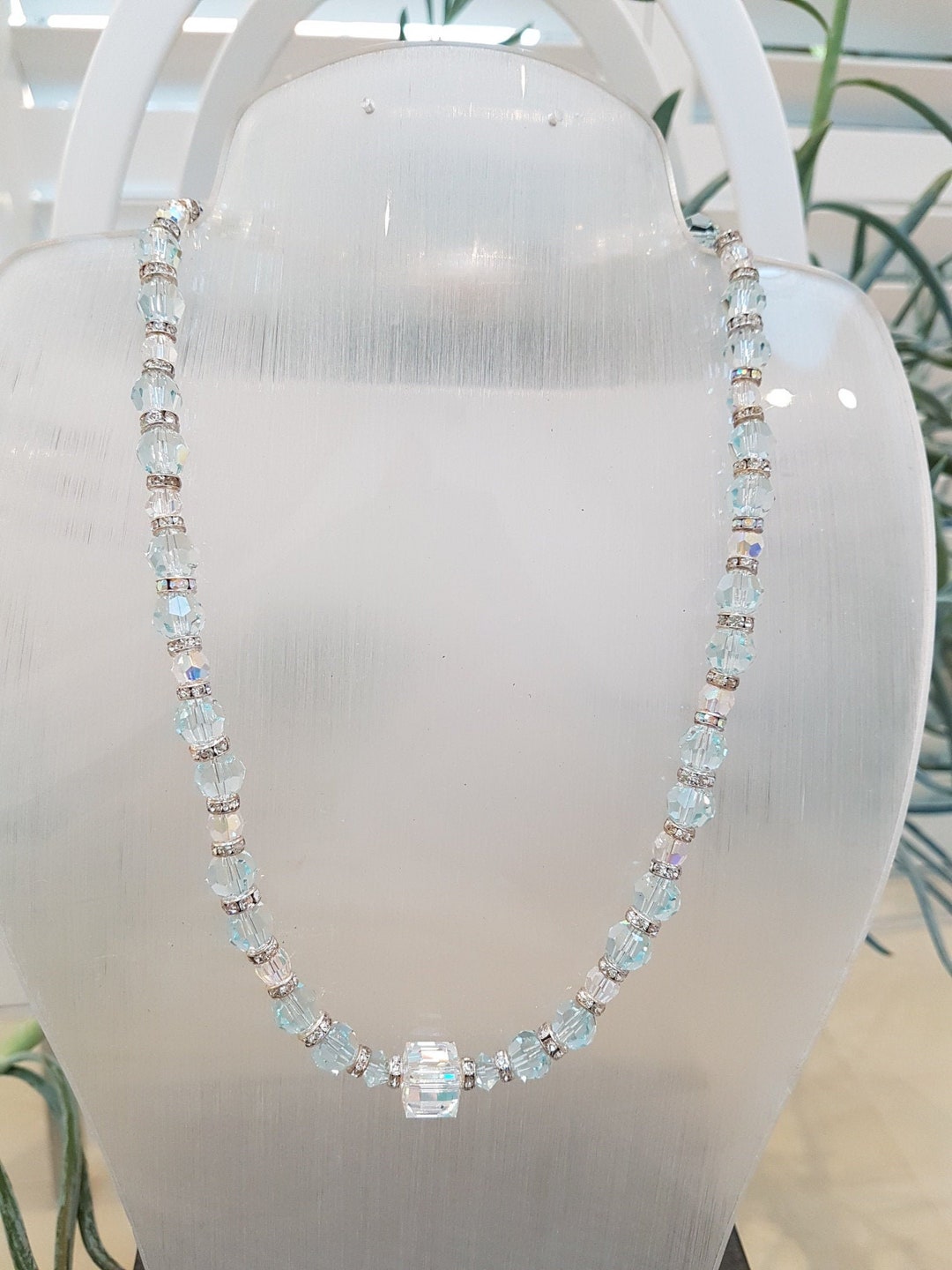 Swarovski Crystal Necklace With Matching Drop Earrings - Etsy
