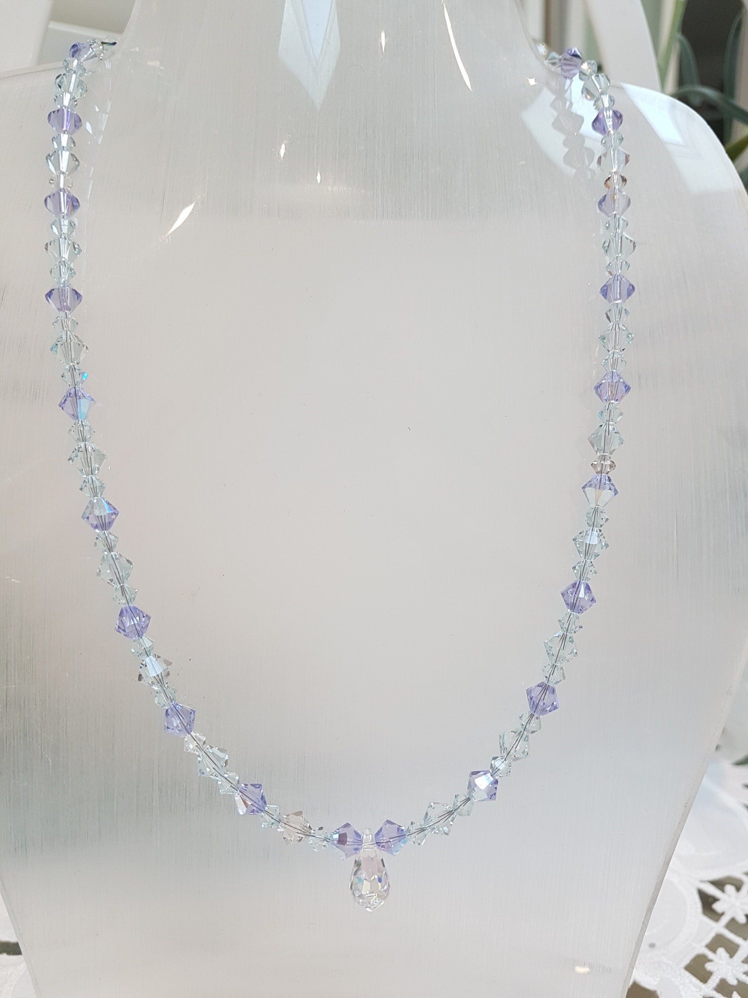 Swarovski Crystal Necklace With Matching Earrings Set - Etsy