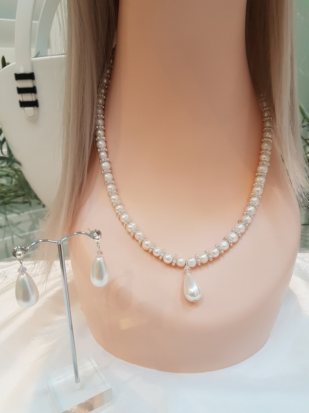 Freshwater Pearls With Matching Drop Shell Pearl Earrings - Etsy