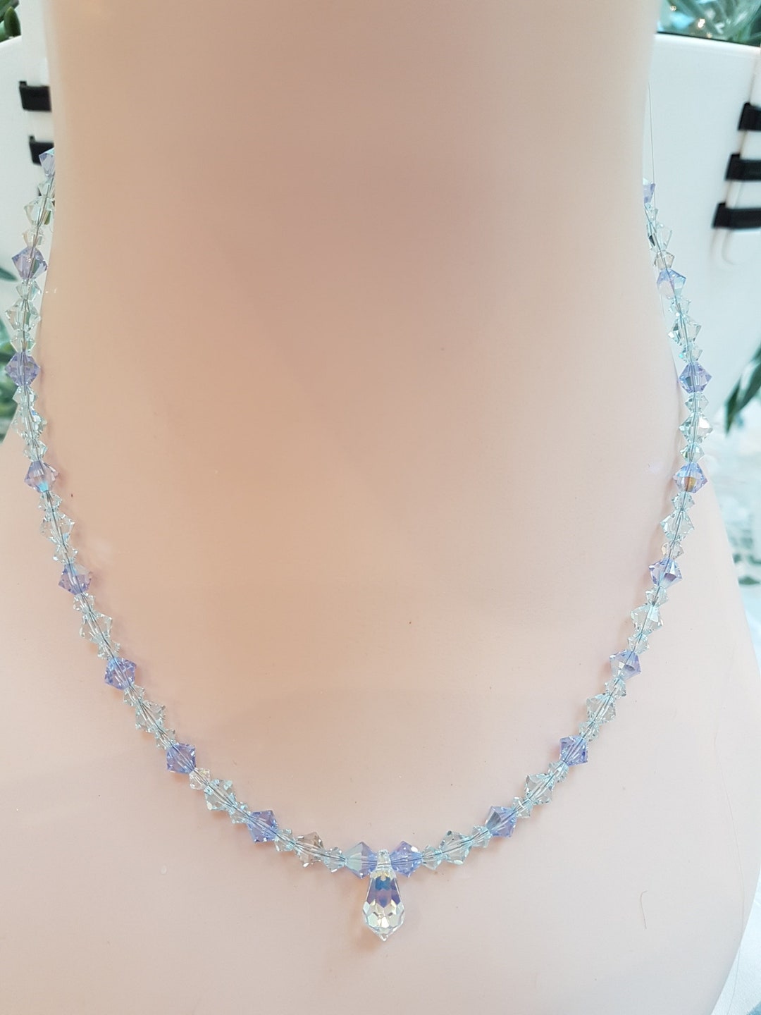 Swarovski Crystal Necklace With Matching Earrings Set - Etsy
