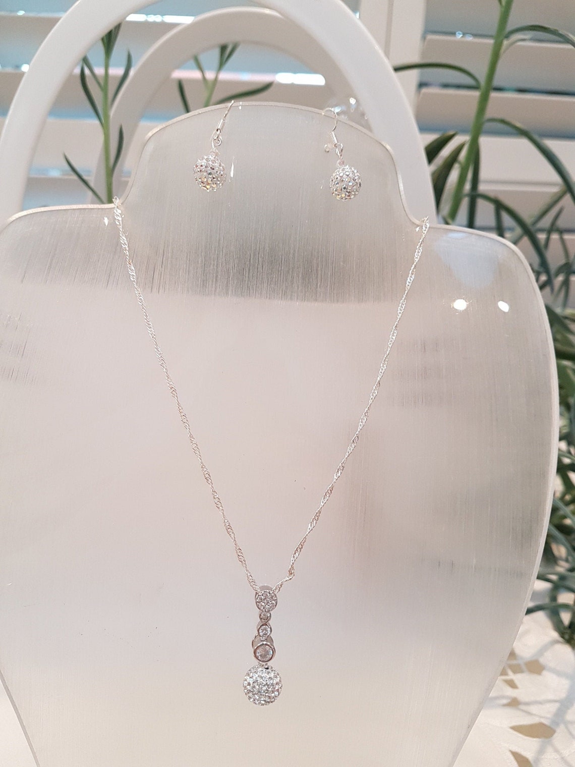 Swarovski Crystal Necklace & Earrings Set - Etsy