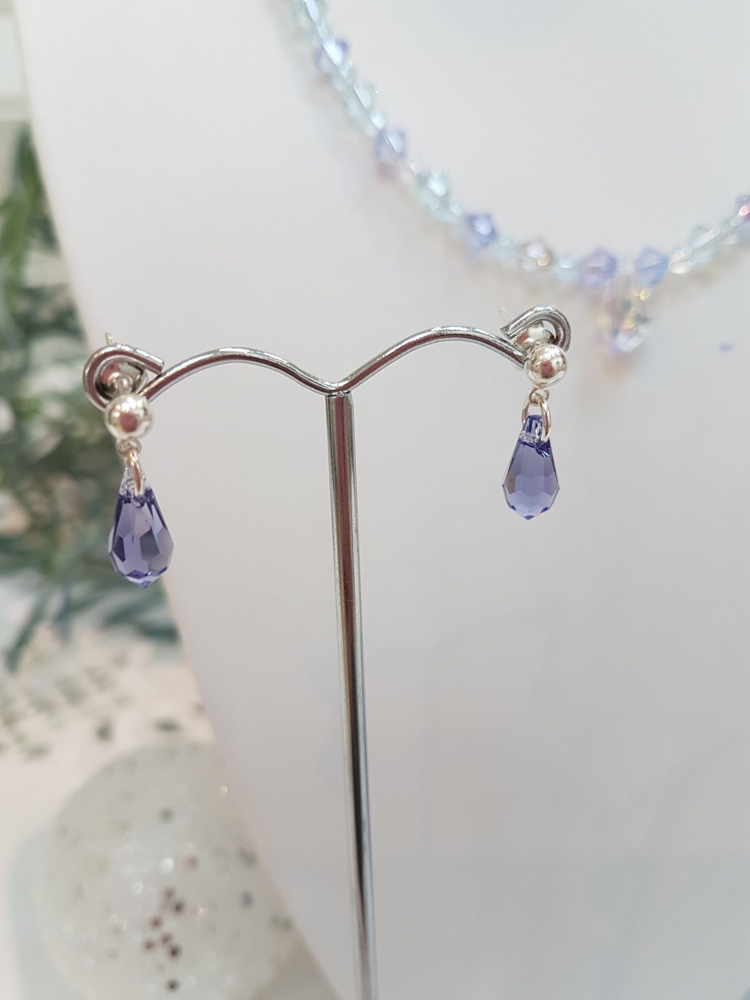 Swarovski Crystal Necklace With Matching Earrings Set - Etsy