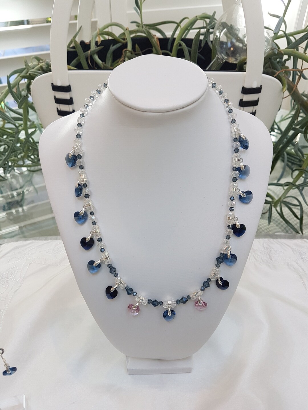 Swarovski Crystal Necklace With Matching Drop Earrings - Etsy