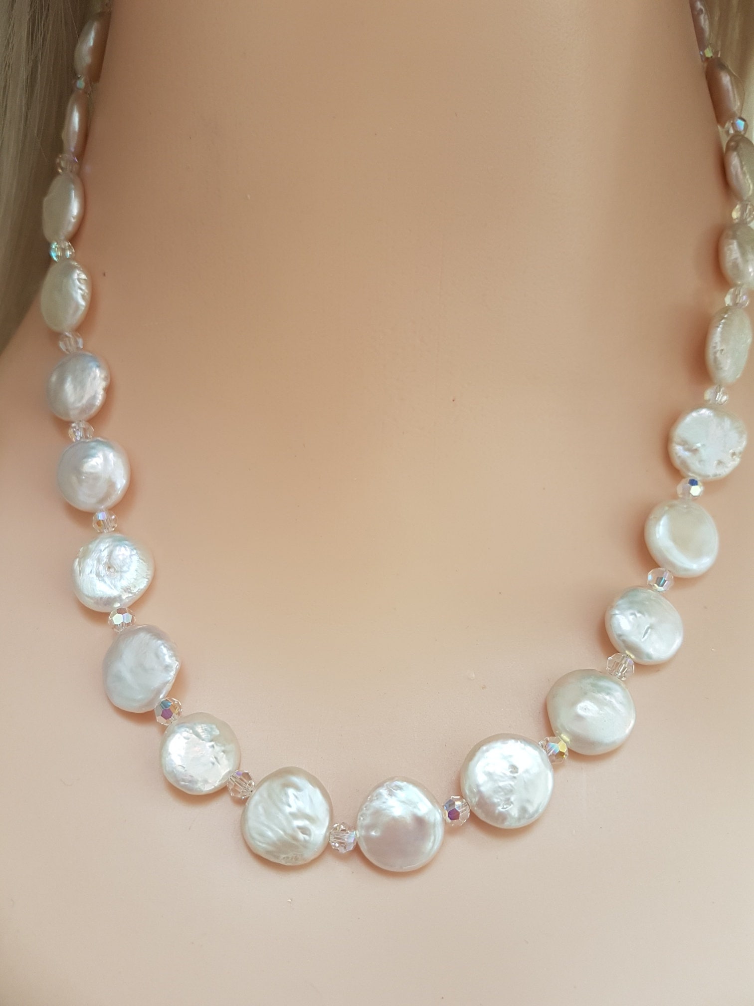 Collar de perlas cultivadas de agua dulce con pendientes a juego - Etsy ...