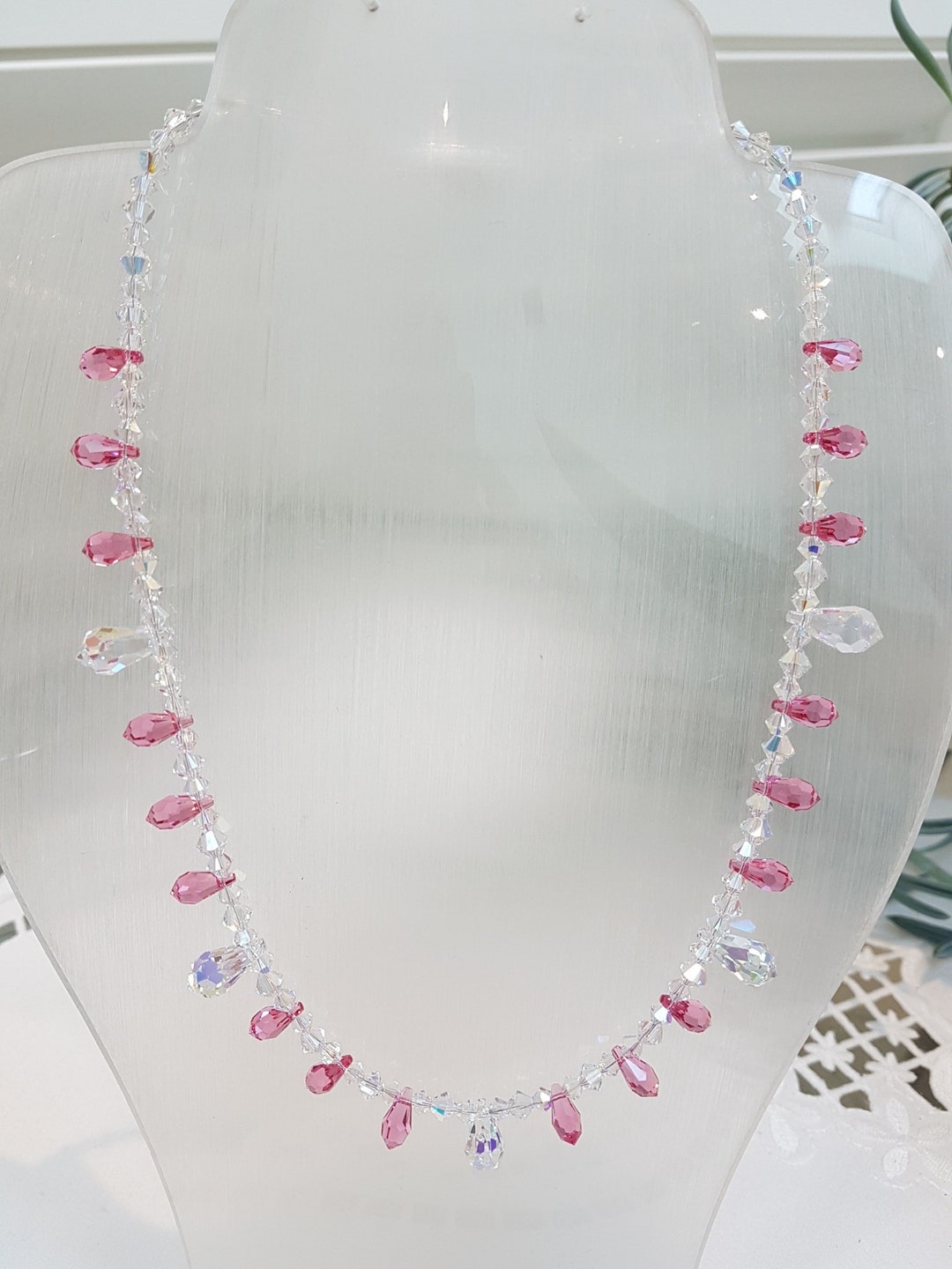 Swarovski Crystal Necklace With Matching Earrings - Etsy