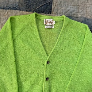 60s Chartreuse Barclay Mohair Cardigan Sweater - Etsy