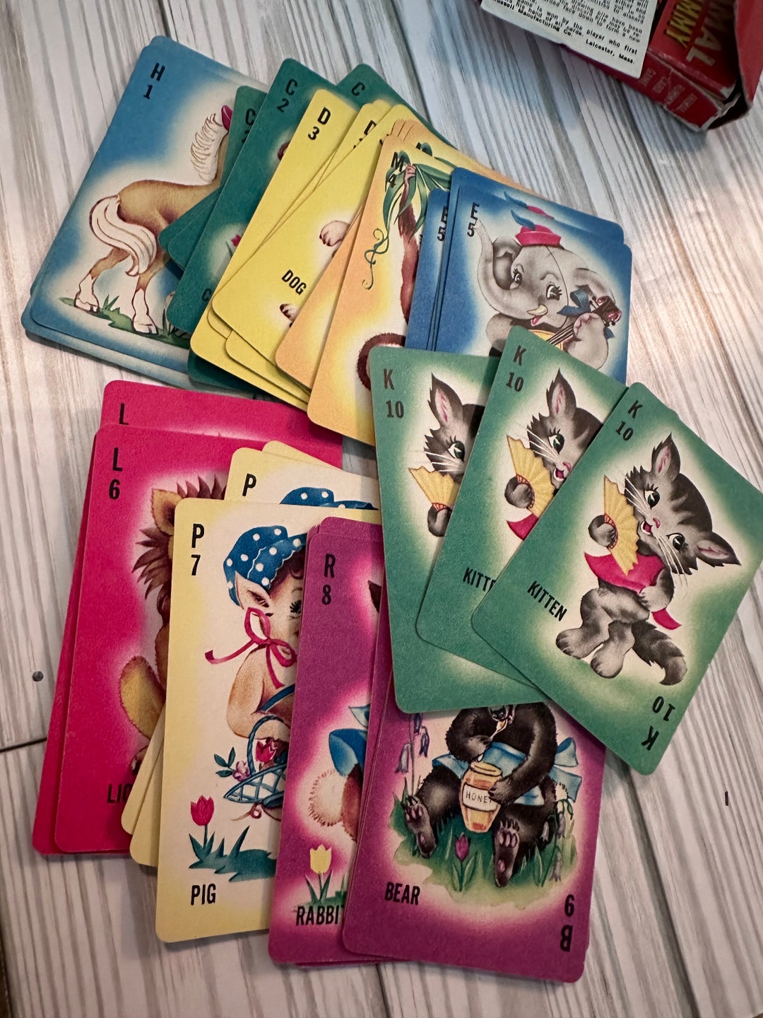 Vintage Animal Rummy Cards by Russell - Etsy