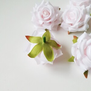 Mini Roses, 5 Soft Pink Roses, Beautiful Silk Rose Flowers Artificial ...