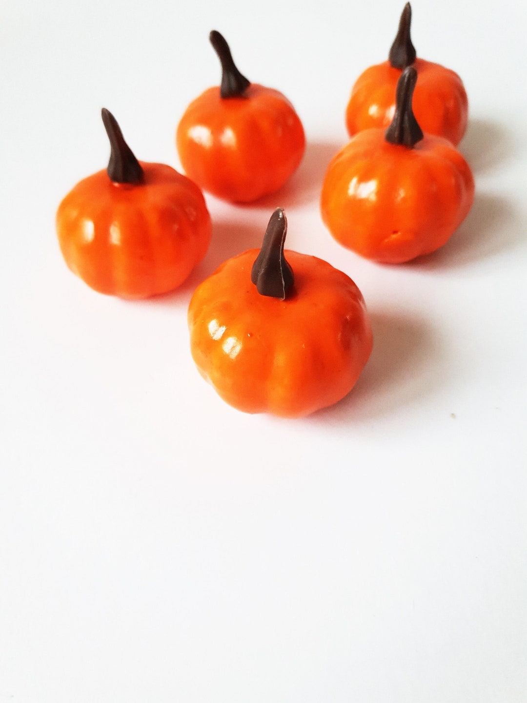5 Orange Pumpkins, Miniature Dolls House, Artificial Vegetable Food ...