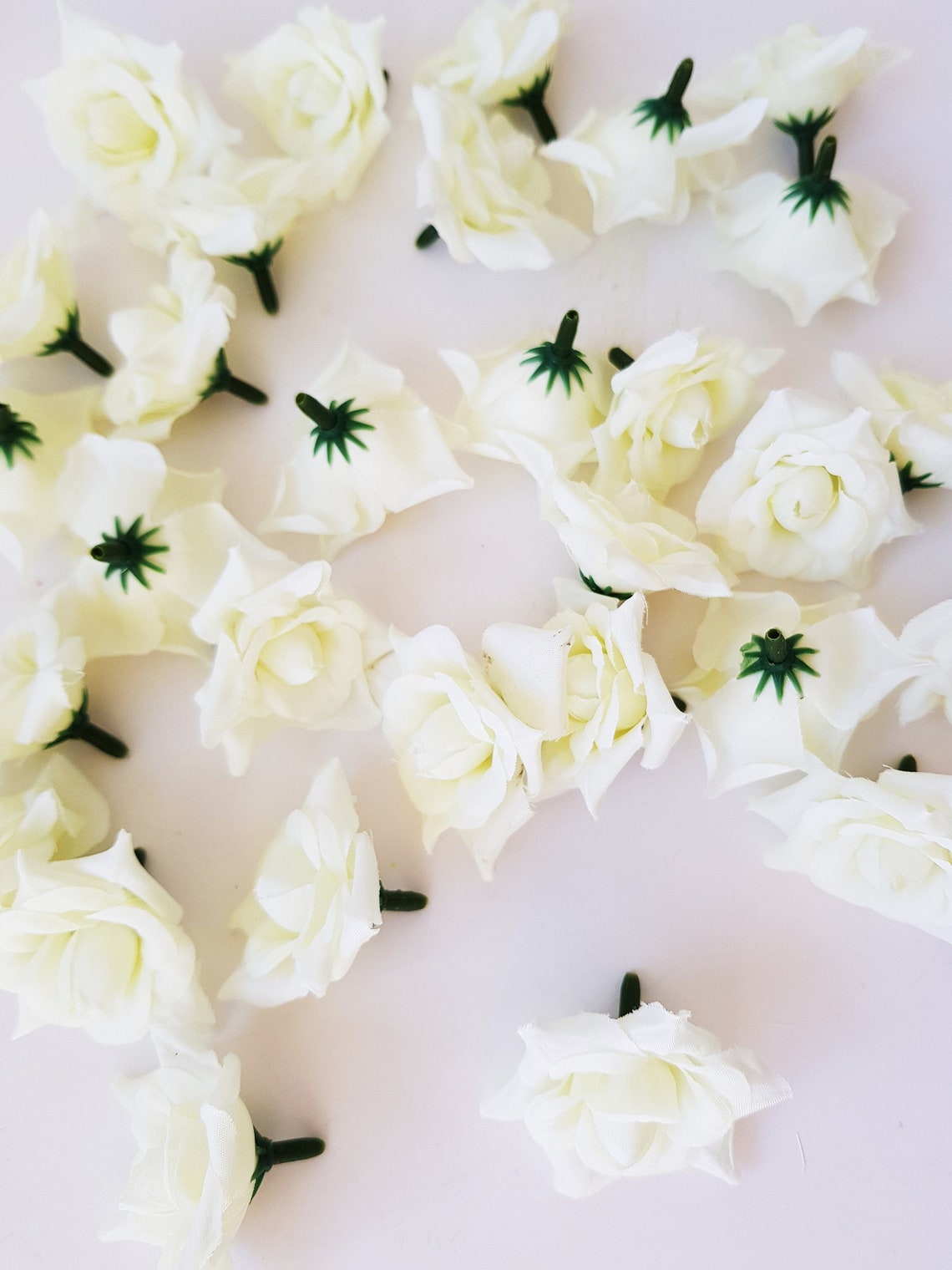 8 Mini Creamy White Roses Very Beautiful Silk Rose DIY Crafts | Etsy