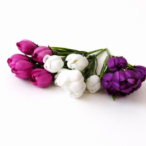 Crocus - Mini Artificial Fabric Flowers Bouquet 31 Cm Silk Floral Hair ...