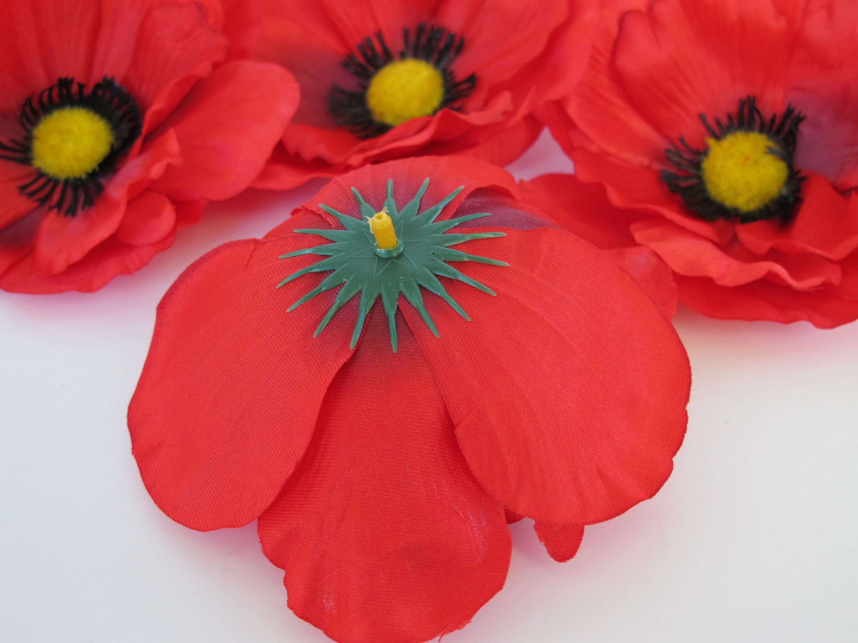 1 Big Red Poppy Head Silk Artificial Flower Silk Poppy - Etsy