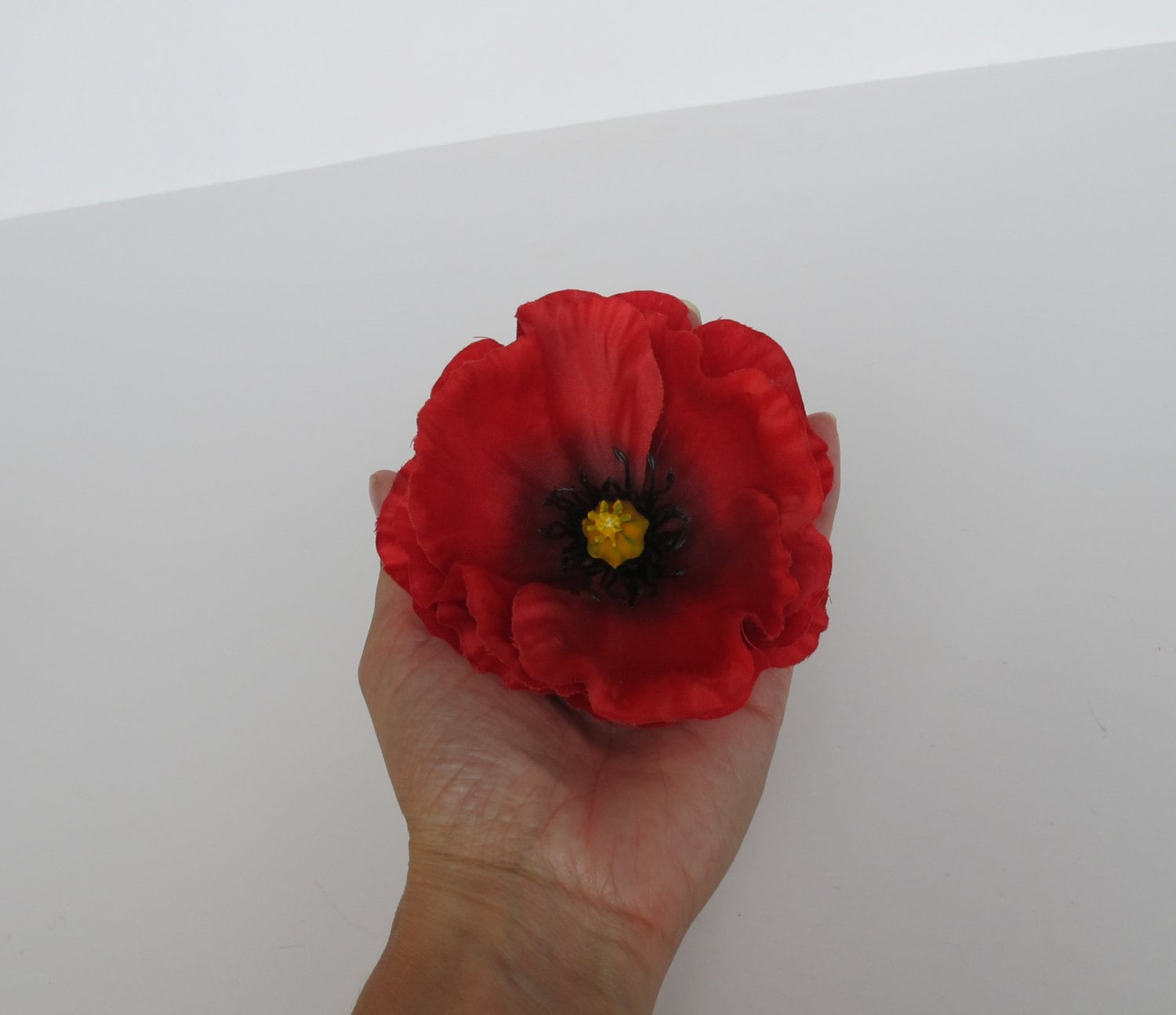 3 Red Poppies Artificial Flowers Silk Poppy 4.3 Flower - Etsy