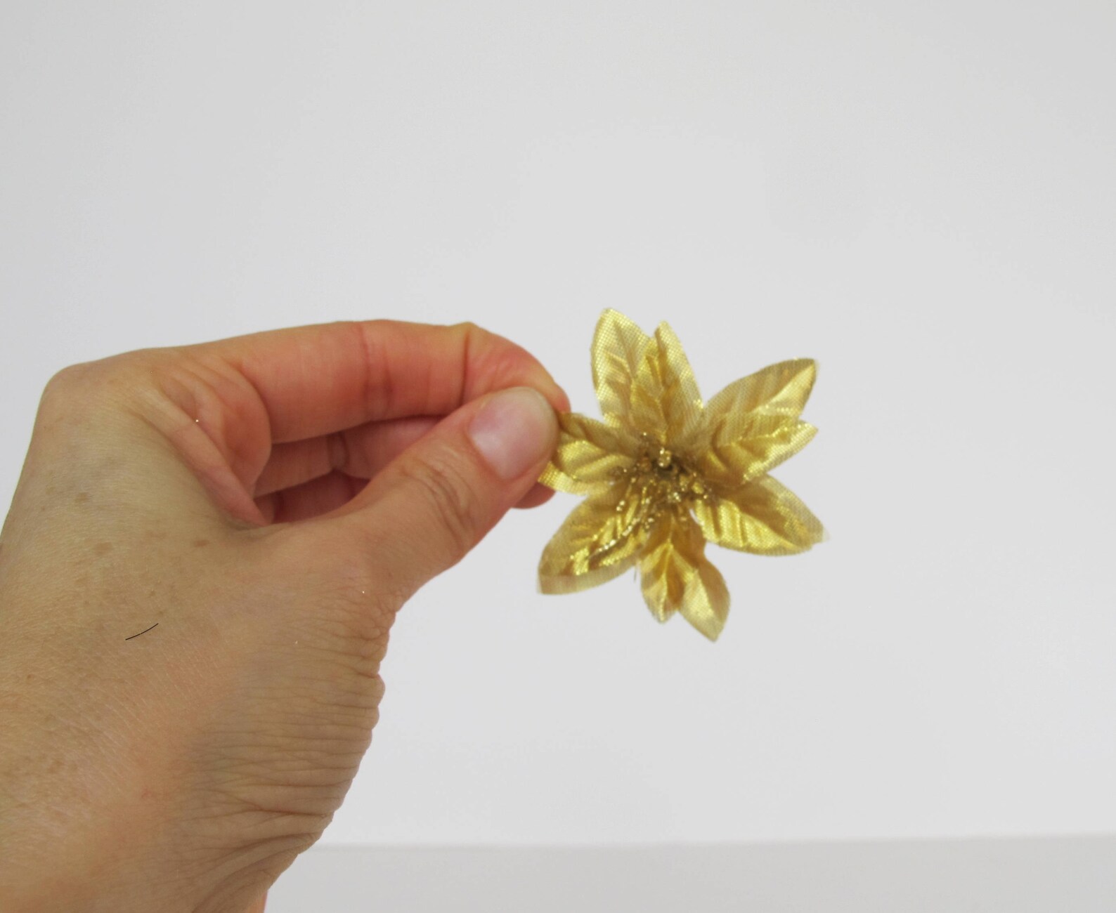 10 Gold Poinsettias Artificial Mini Flowers Gold Color Flower - Etsy