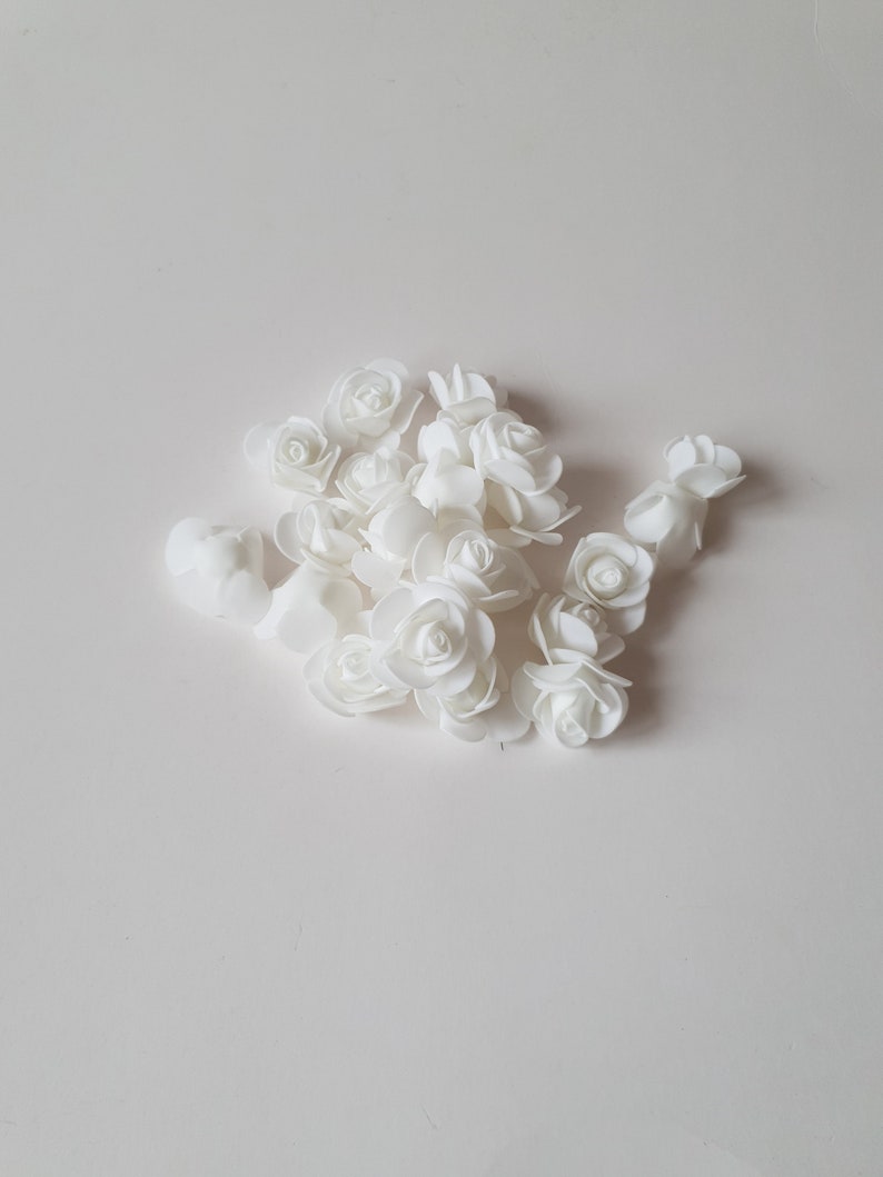 50 Pcs PE White Foam Mini Rose Heads Mini Artificial Foam | Etsy