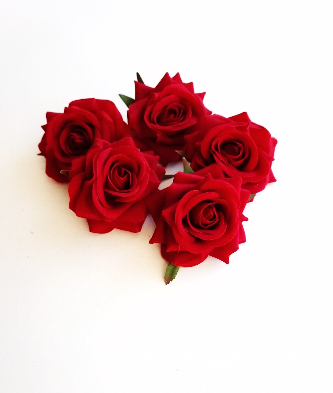 5 Mini Dark Red Velvet Rose Artificial Roses Silk Flowers - Etsy Canada