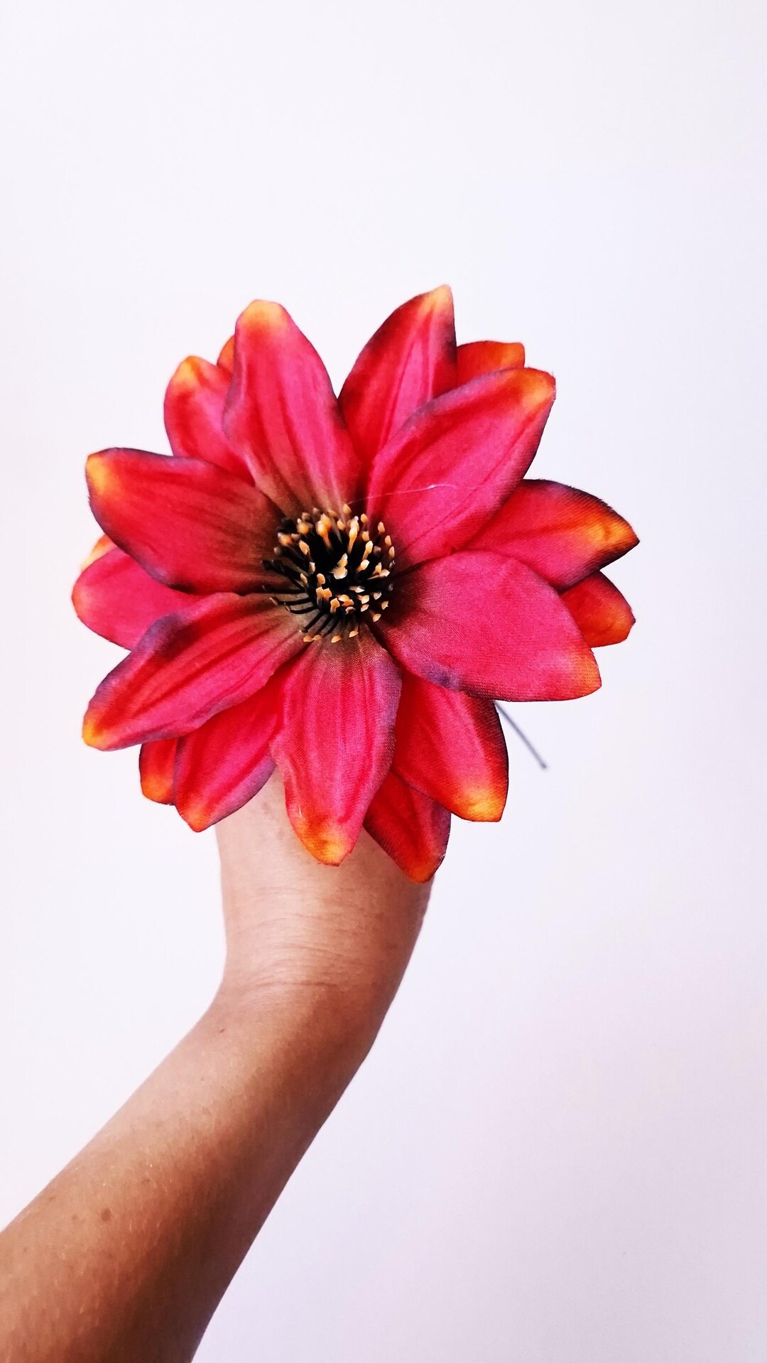 1 Dark Red / Burgundy Dahlia Blossom - Silk Flower, Artificial ...