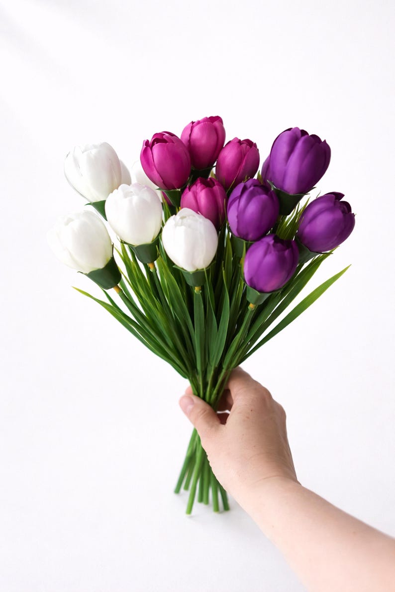 Crocus - Mini Artificial Fabric Flowers Bouquet 31 Cm Silk Floral Hair ...