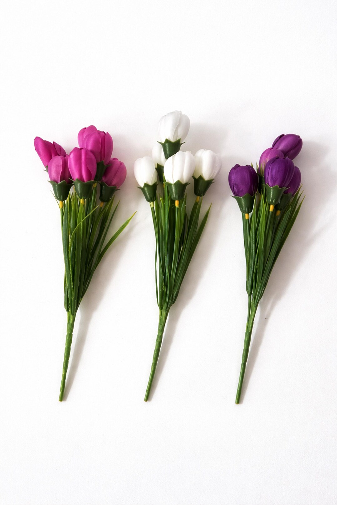 Crocus - Mini Artificial Fabric Flowers Bouquet 31 Cm Silk Floral Hair ...