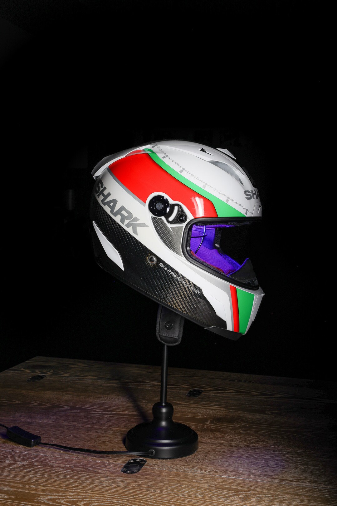 Motorcycle Helmet Table Lamp Carbon Fibre - Etsy