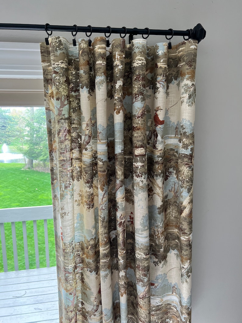 Drapery Panels and Valances in Covington Avondale Vintage Toile Fabric ...