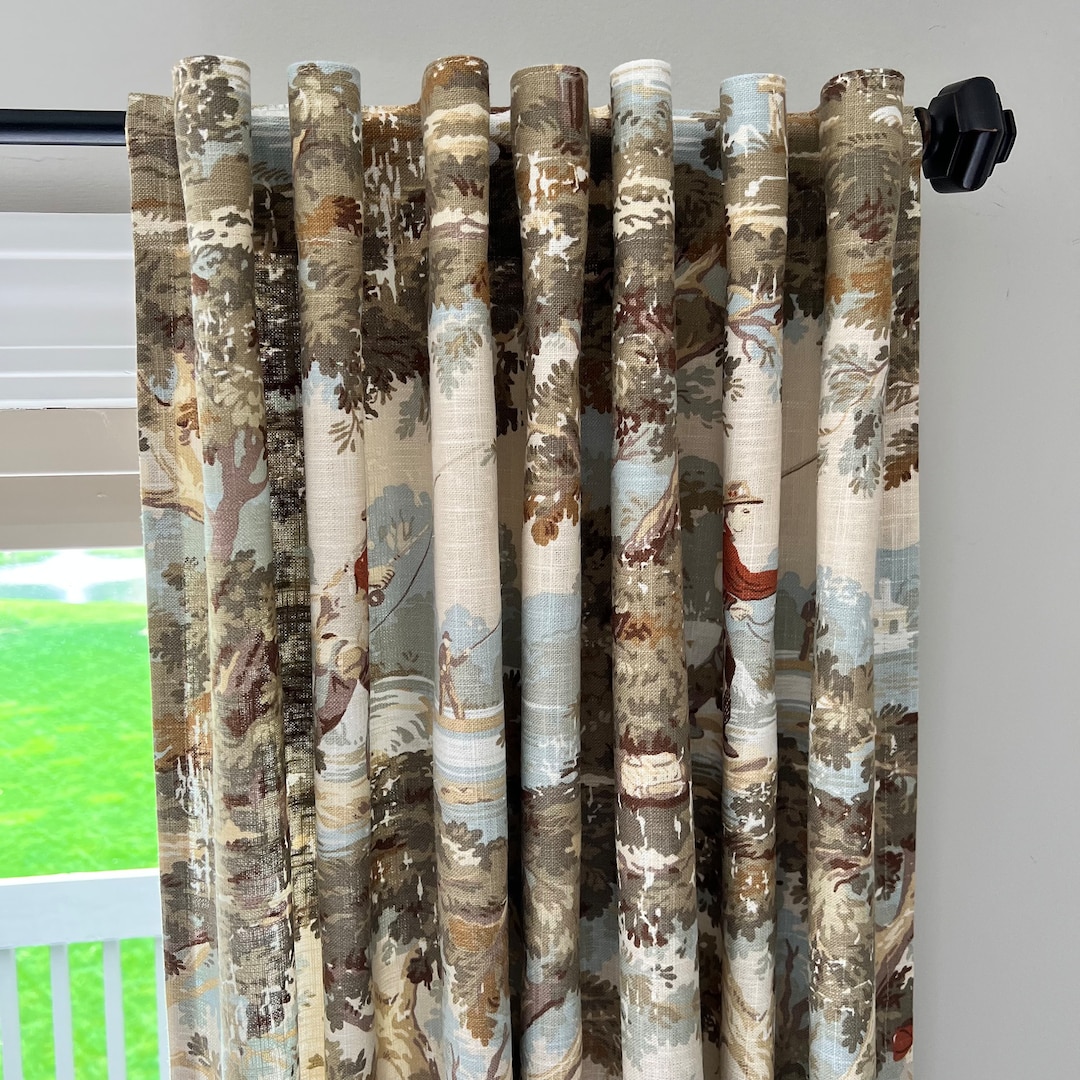 Drapery Panels and Valances in Covington Avondale Vintage Toile Fabric ...