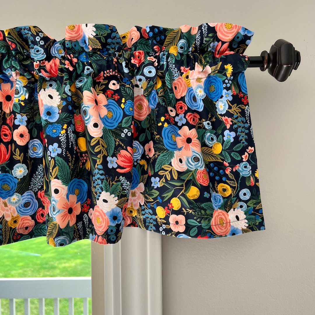 Rifle Paper Co. Navy Garden Party Window Valance - Etsy