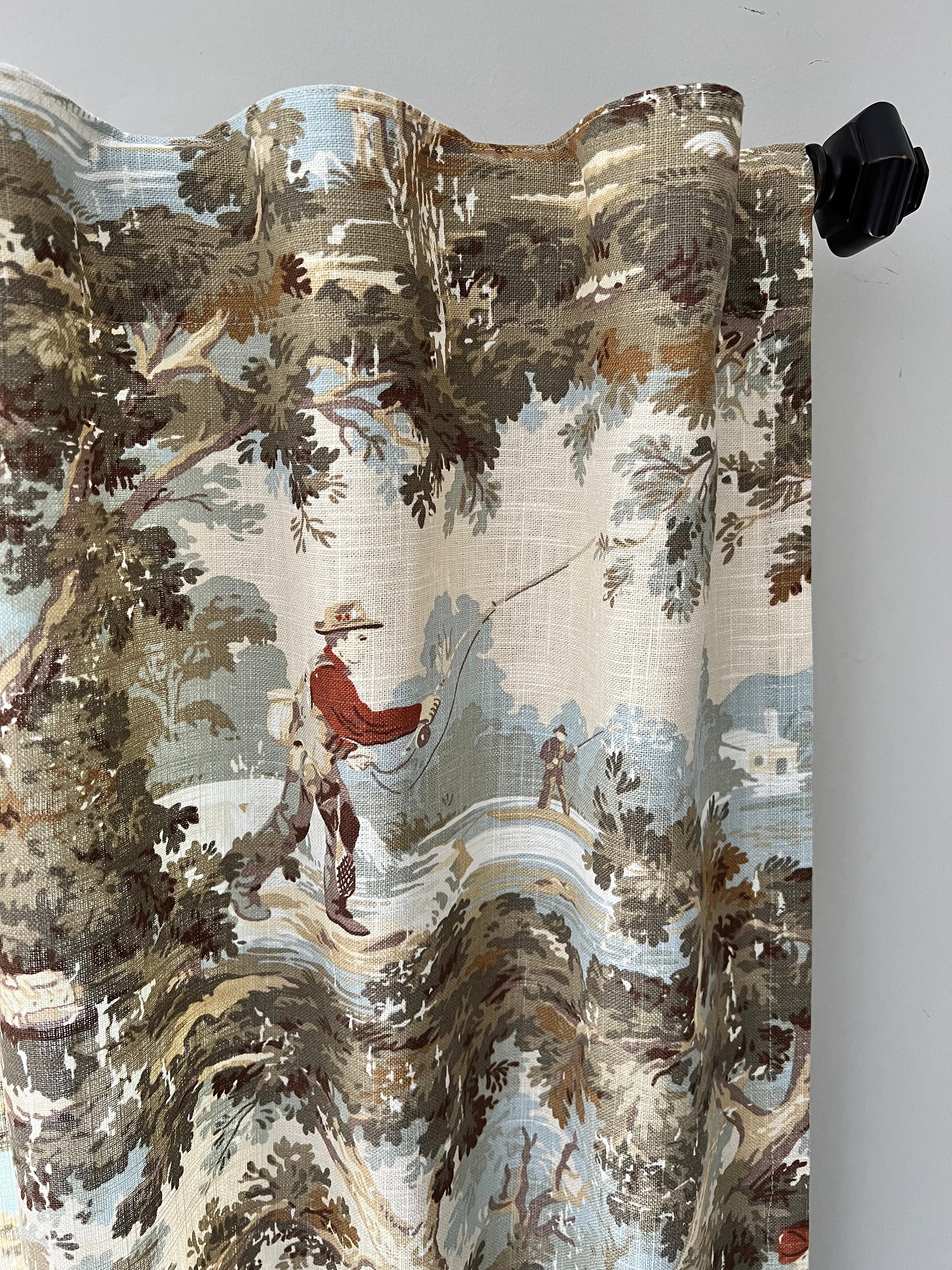 Drapery Panels and Valances in Covington Avondale Vintage Toile Fabric ...