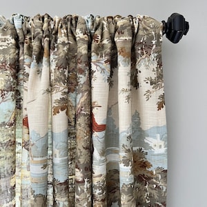 Drapery Panels and Valances in Covington Avondale Vintage Toile Fabric ...