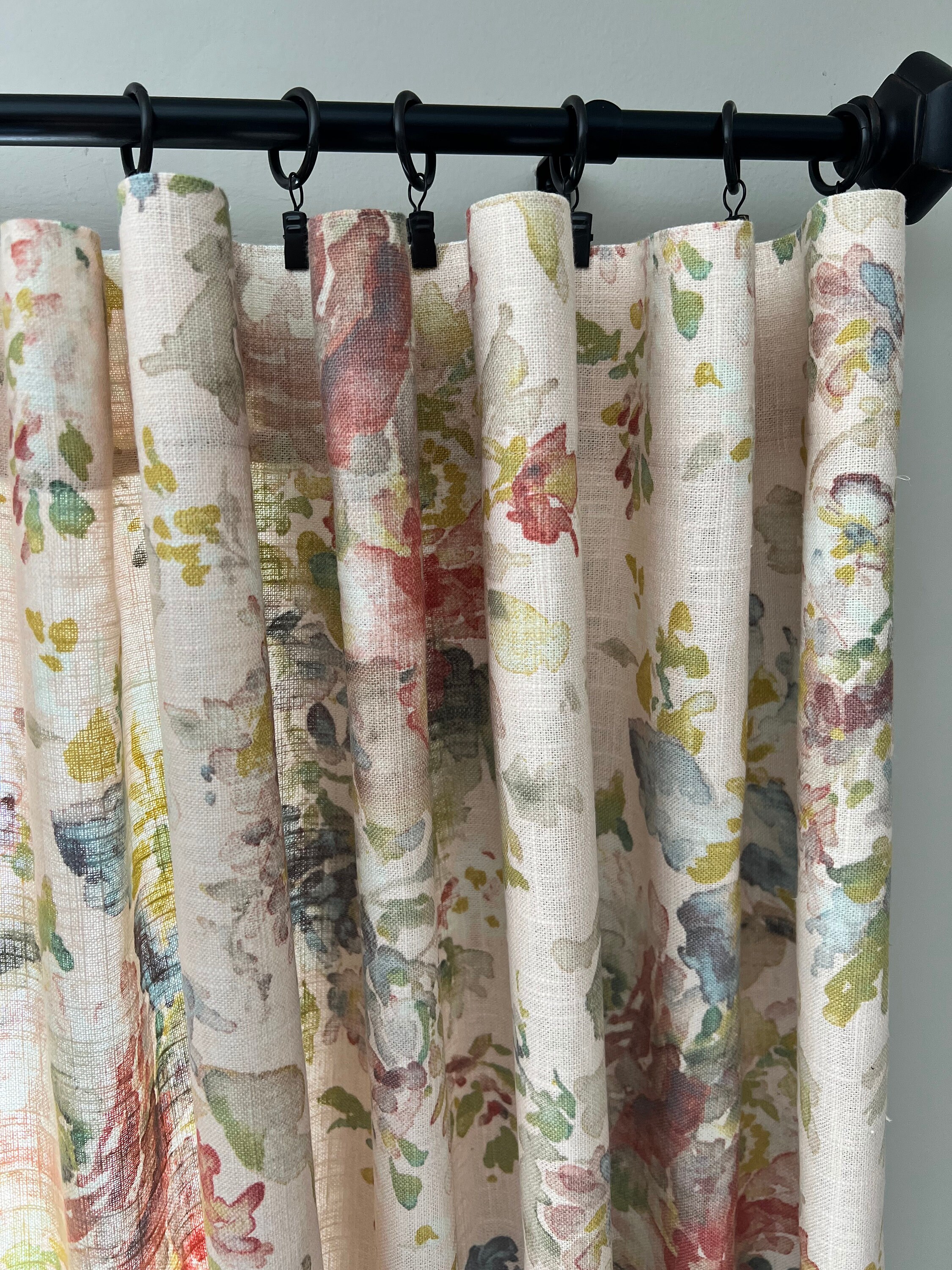 Custom Valance and Drapery Panels in Covington Macbeth Linen | Etsy