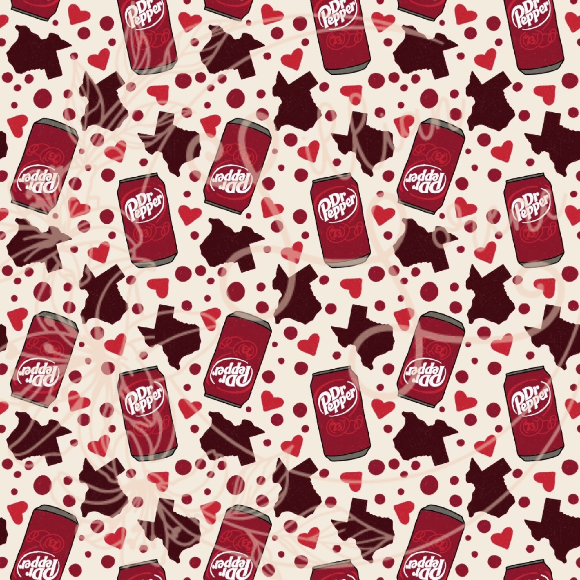 Seamless Pattern Dr Pepper Texas - Etsy