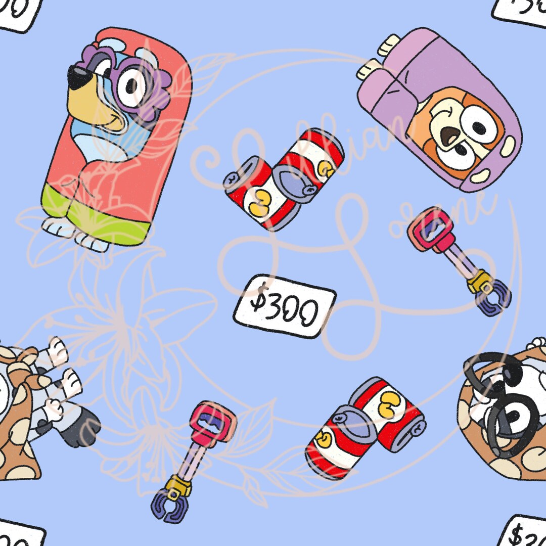 Seamless Pattern Grannies Bluey Bingo Muffin - Etsy Australia