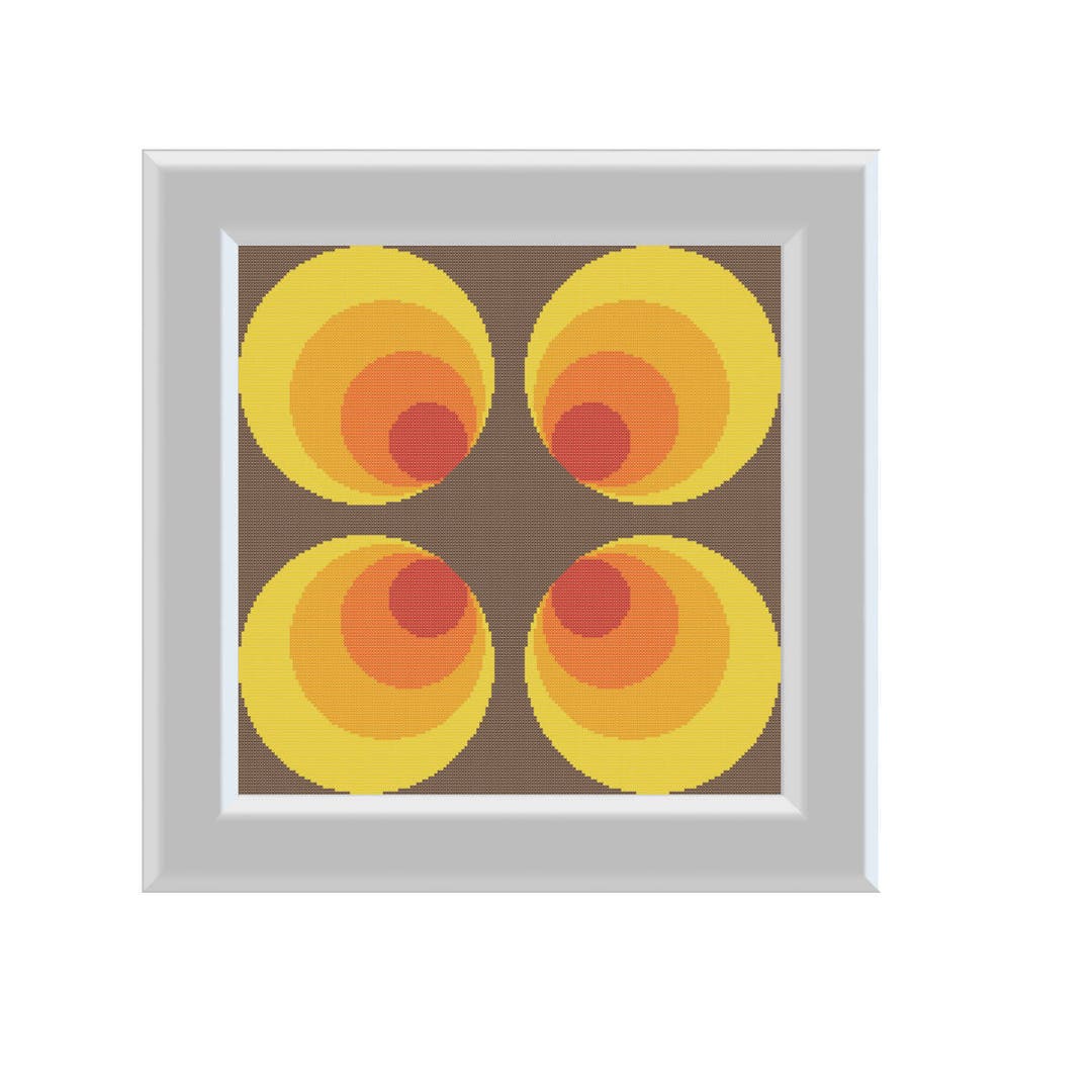 PDF Cross Stitch Pattern / C2c Crochet Graph Retro Circles Wallpaper ...
