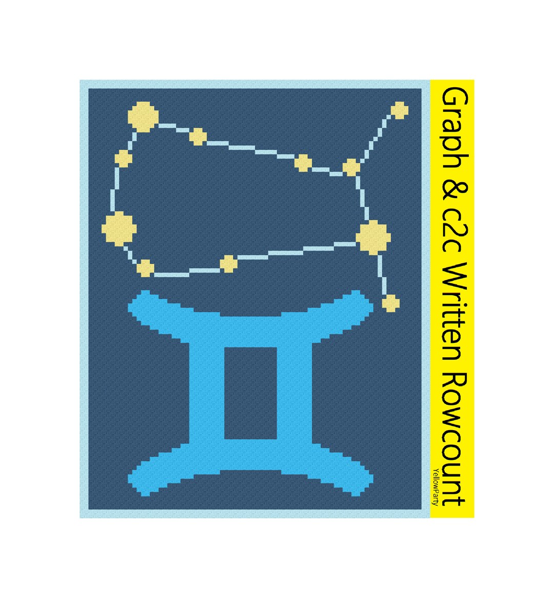 PDF Gemini Zodiac Sign, Graph + C2c Row by Row Count.. ONLY, Digital ...