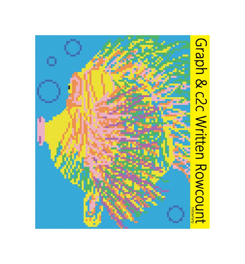 PDF Colorful Fish Side Blanket C2C Crochet Pattern, C2C Graph, Written ...