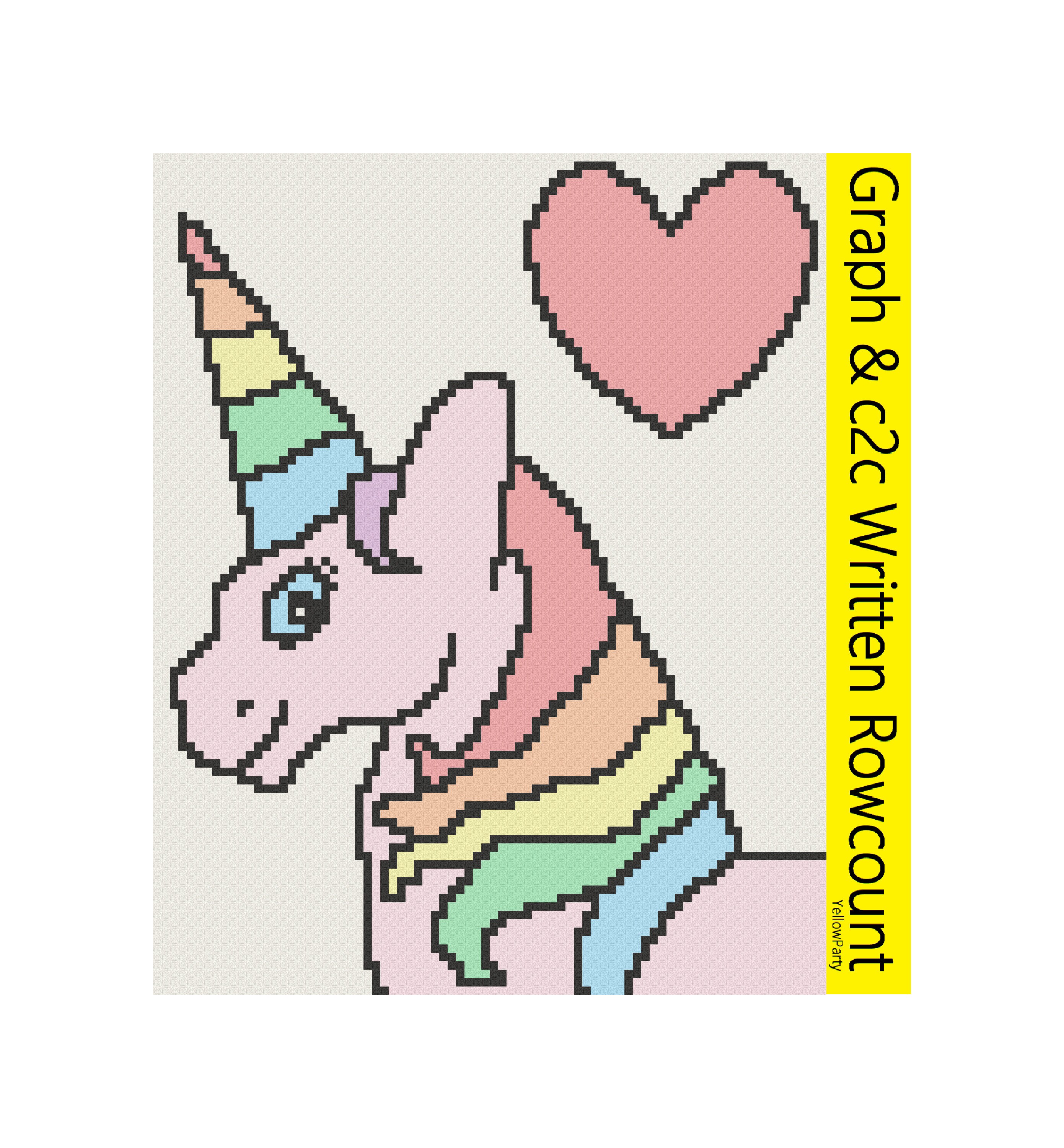 PDF Rainbow Unicorn Blanket C2C Crochet Pattern, C2C Graph, Written Row ...
