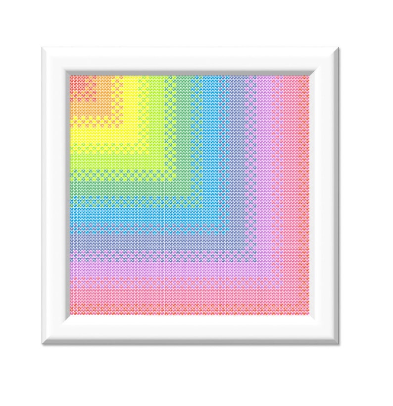 PDF Printable Rainbow Corner Gradient Cross Stitch Pattern / - Etsy Israel