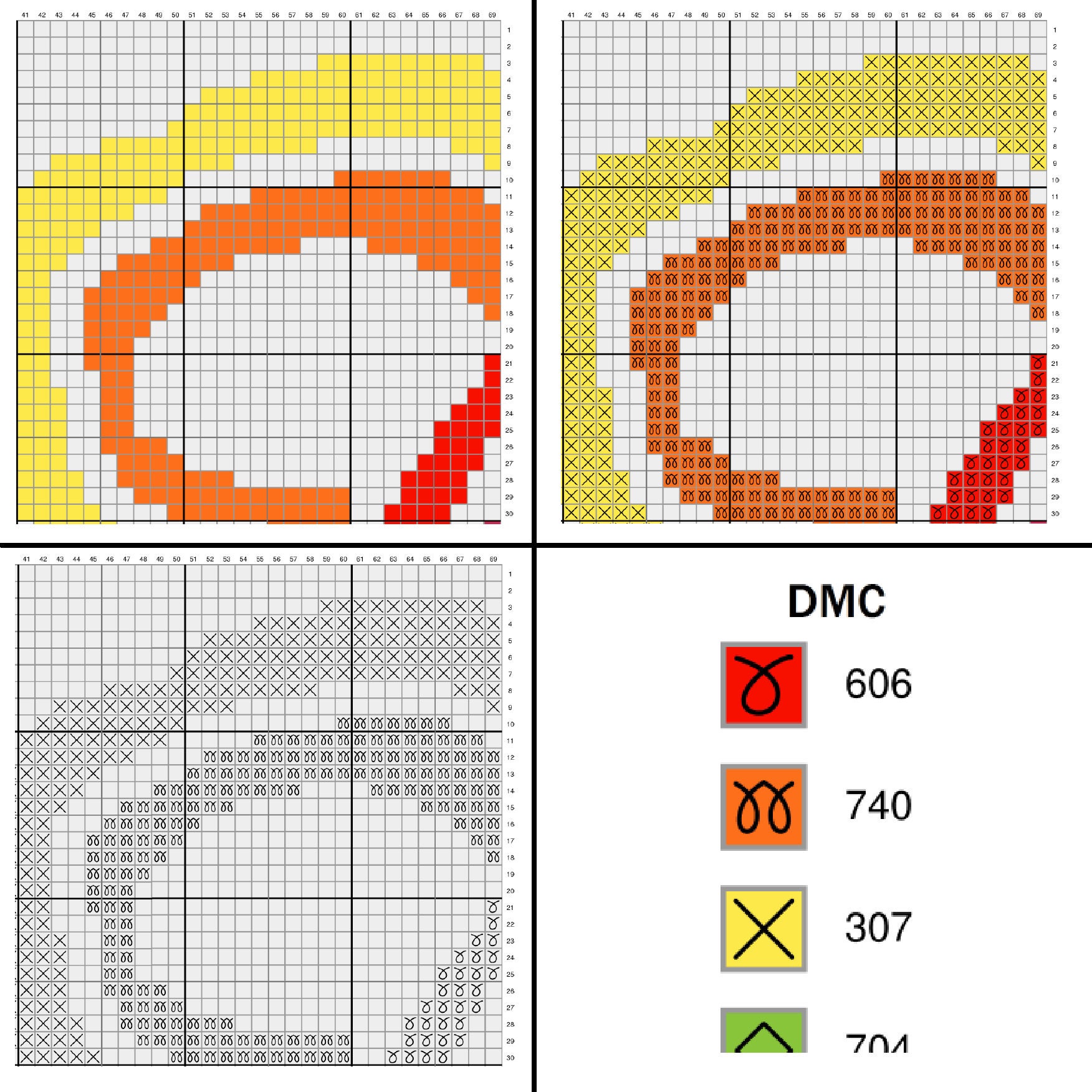 PDF Printable Cross Stitch Pattern / C2c Crochet Graph. Rainbow Mandala ...
