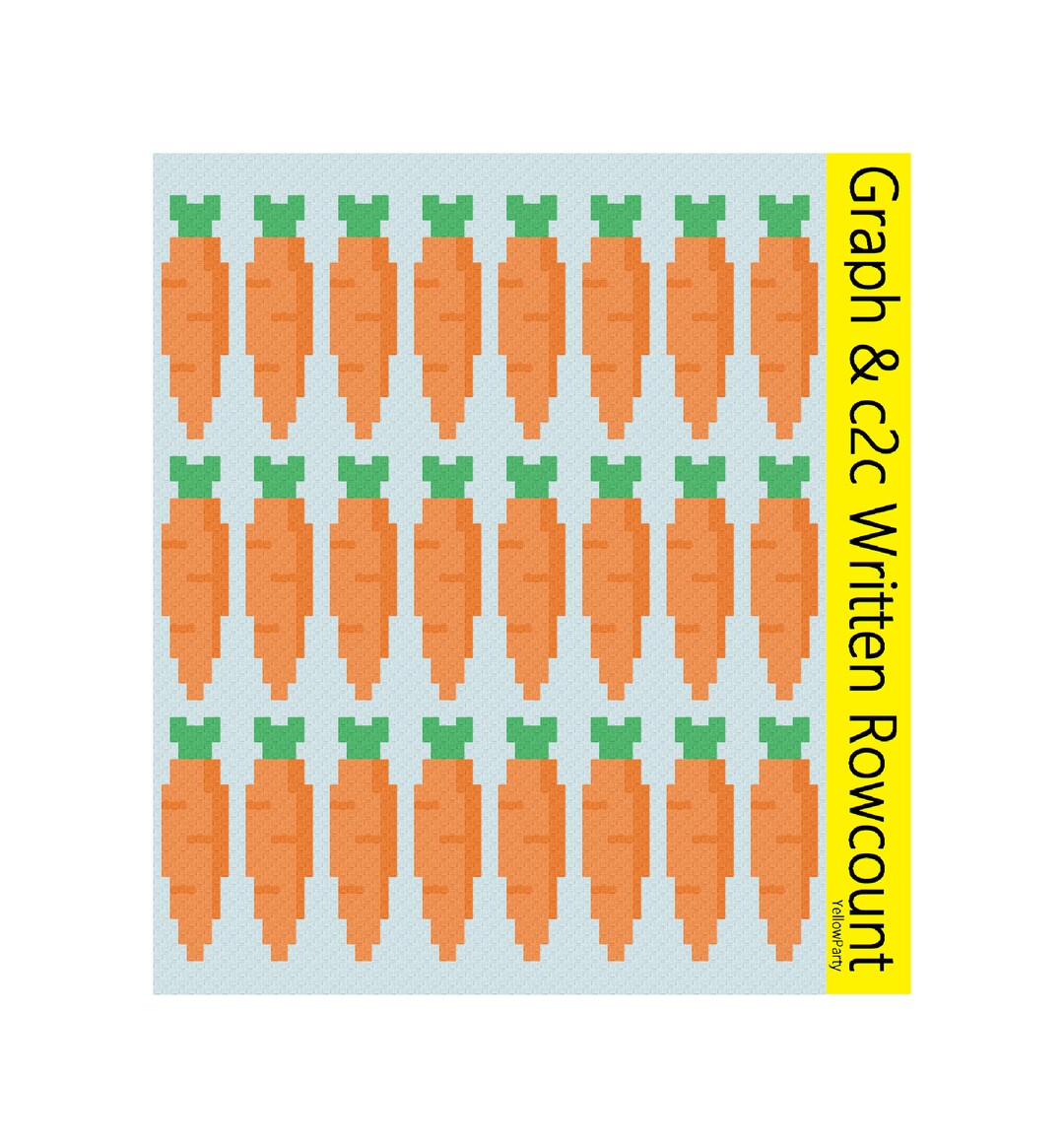 PDF Carrots, Blanket C2C Crochet Pattern, C2C Graph, Written Row Count ...