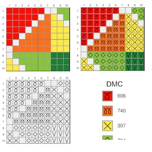 PDF Cross Stitch Pattern / C2c Crochet Graph Triangle Blocks Geometric ...