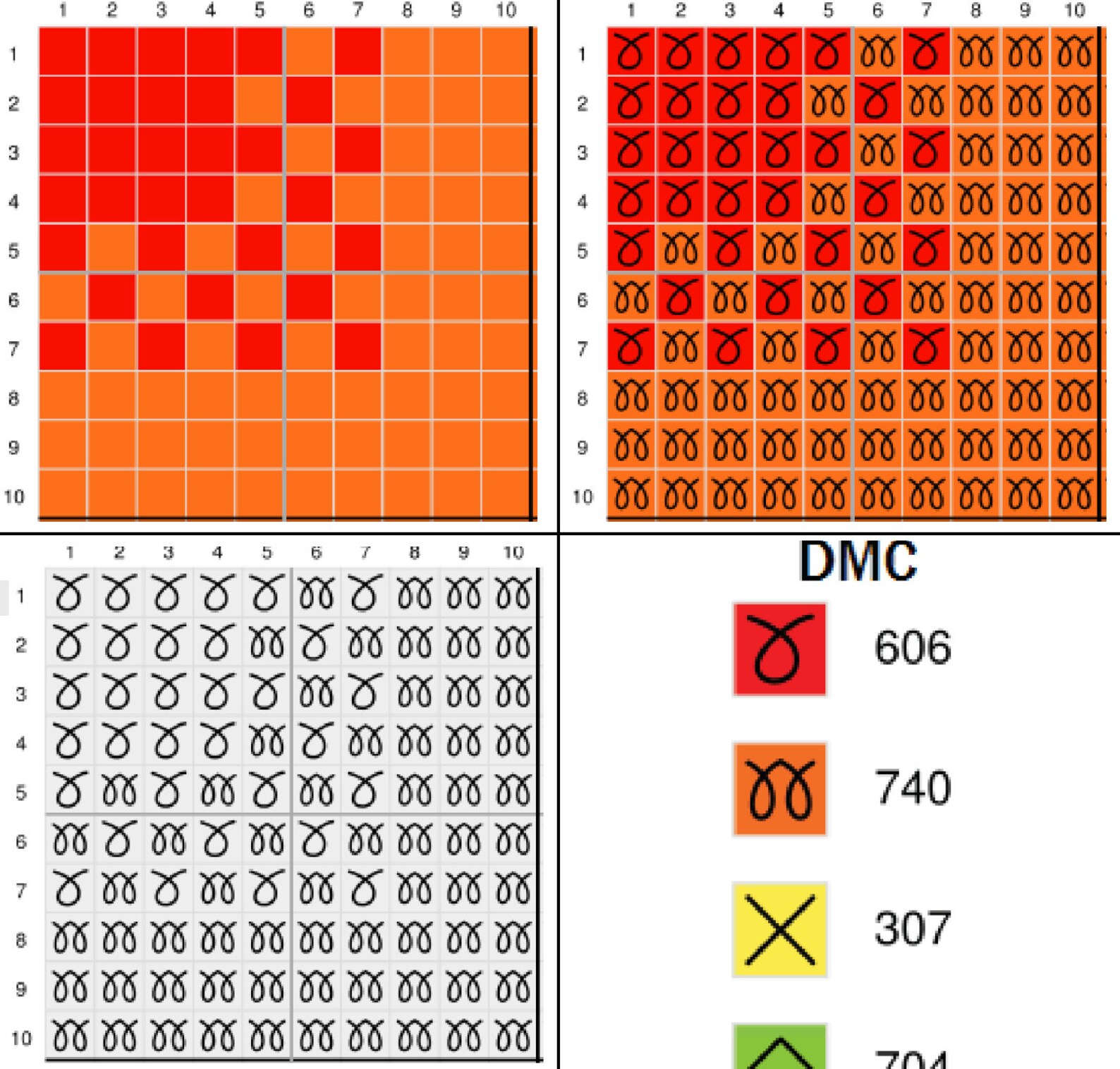 PDF Printable Rainbow Corner Gradient Cross Stitch Pattern / C2c ...