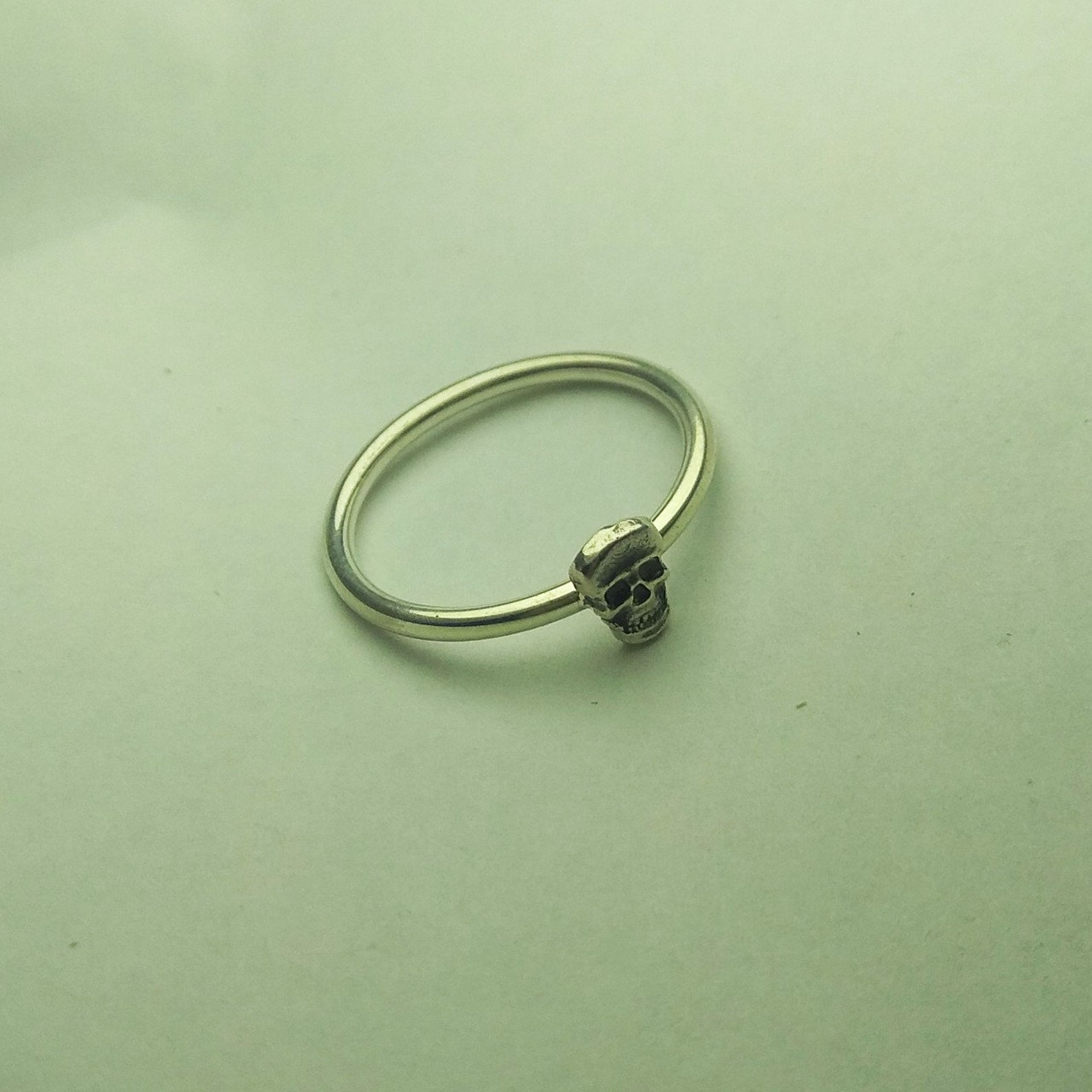 Silver Skull . Small Silver Skull Ring . Gift for Women - Etsy