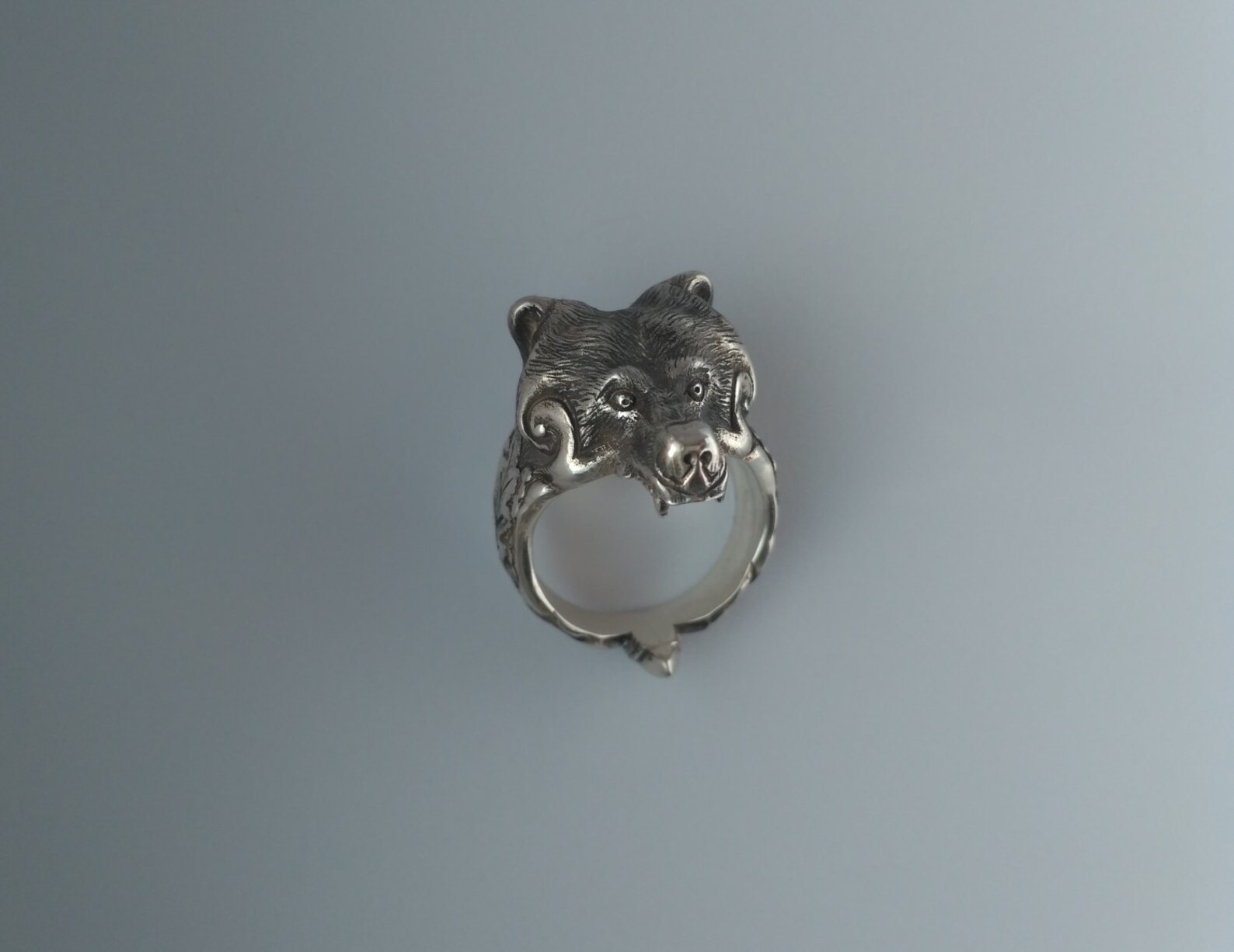 Bear Head Sterling Silver 925 Ring - Etsy
