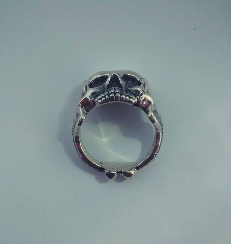 Skull Ring Silver Ring Rings for Men Skull Ring Biker - Etsy