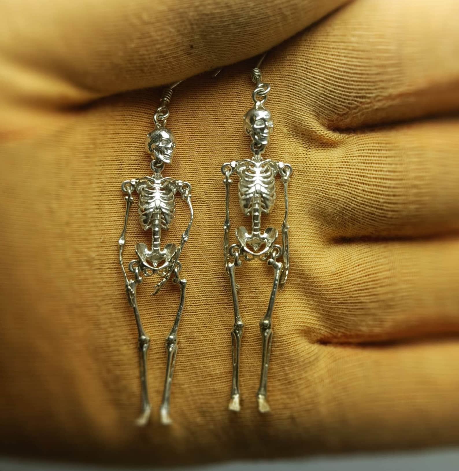 Movable Skeleton Bone Dangle Earrings - Etsy