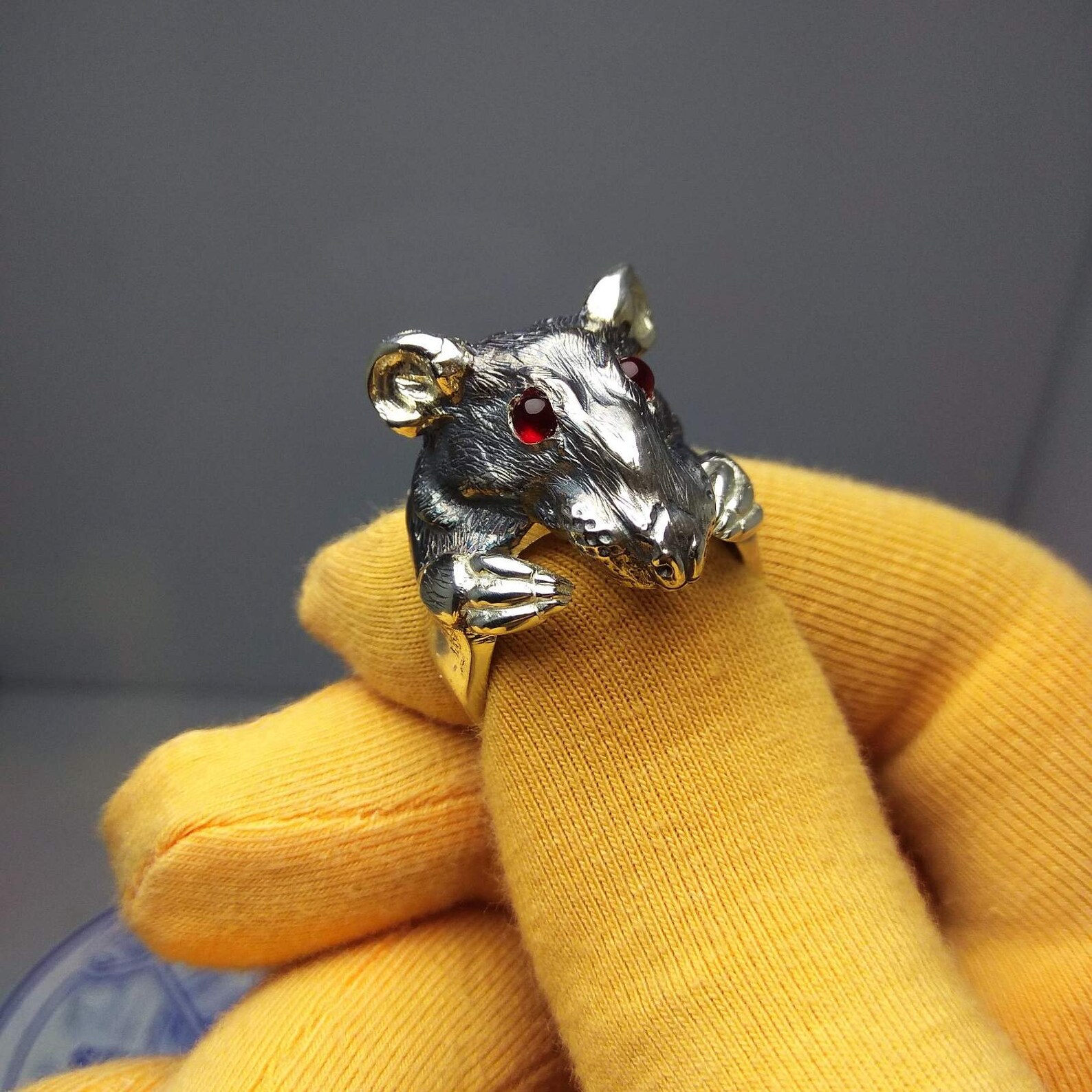 Rat Ring. Silver Gift. Jewelry Zodiac Stones Garnet Sterling - Etsy
